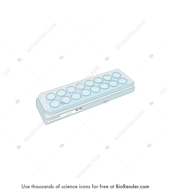 Free Well plate (16 wells, 2 by 8, 3D, with label) Icons, Symbols ...