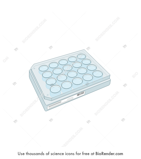 Free Well plate (20 wells, 3D, with label) Icons, Symbols & Images ...