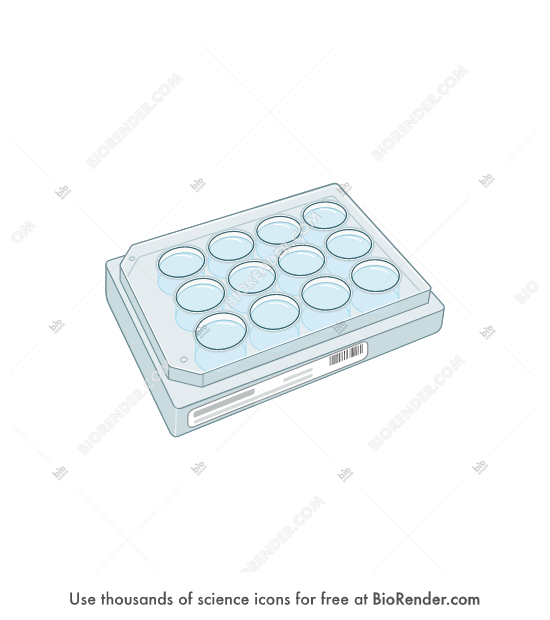 Free Well plate (12 wells, 3D, with label) Icons, Symbols & Images ...