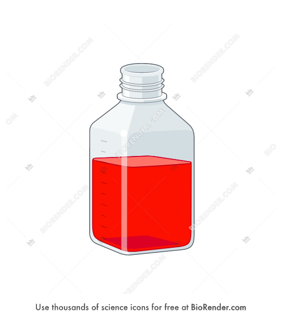 Free Media bottle (500mL, 400mL liquid) Icons, Symbols & Images | BioRender
