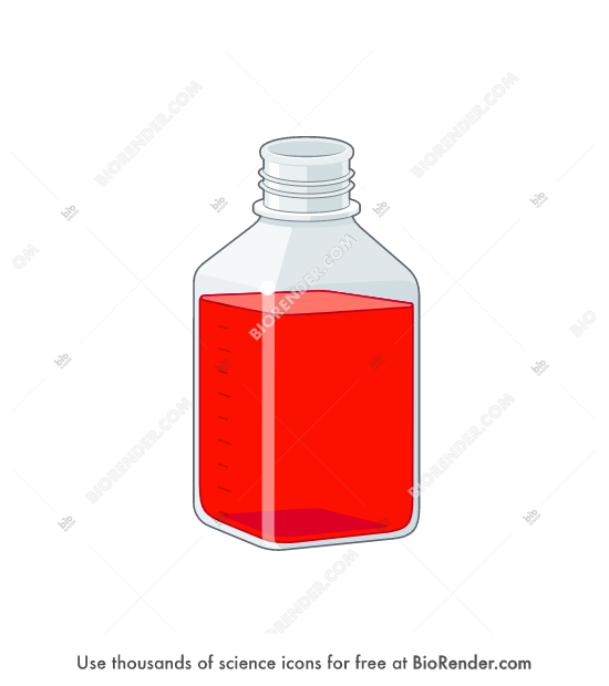 Free Media bottle (500mL, full liquid) Icons, Symbols & Images | BioRender