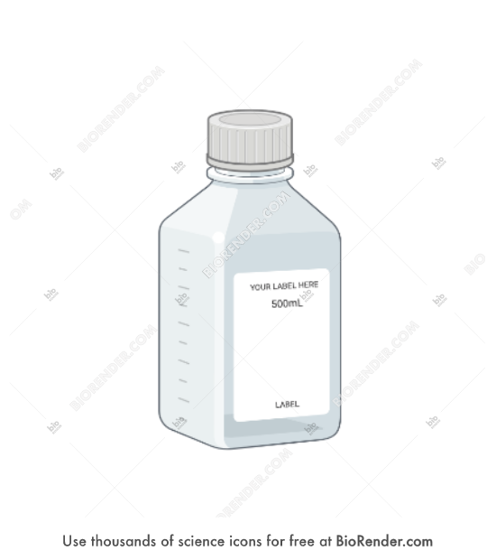 Free Media bottle (500mL, with cap) Icons, Symbols & Images | BioRender