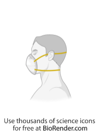 Free Adult male head 2 (lateral, with N95 mask) Icons, Symbols & Images ...