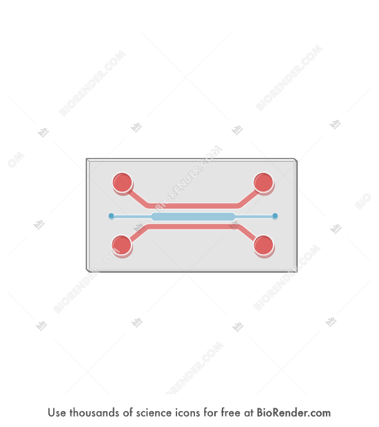Free Microfluidic device (3 channel flow, top view) Icons, Symbols ...