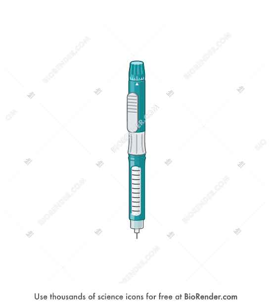 Free Insulin pen (uncapped) Icons, Symbols & Images | BioRender