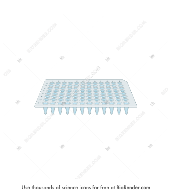 Free PCR plate (96 wells, non-skirted, top, with liquid) Icons, Symbols ...