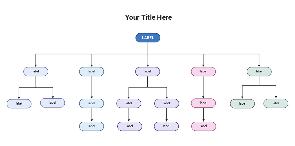 Flow chart 5 (5 groups, vertical) | BioRender Science Templates