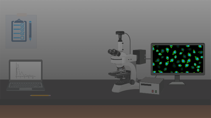 Virtual Background - Lab Bench with Microscope (Dark) | BioRender ...