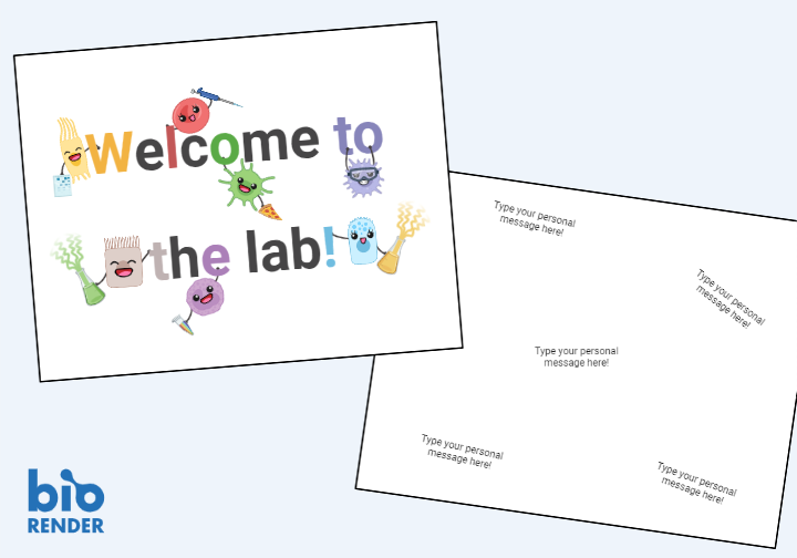 Biomojis Welcome to the Lab E-Card (2 sides) | BioRender Science Templates