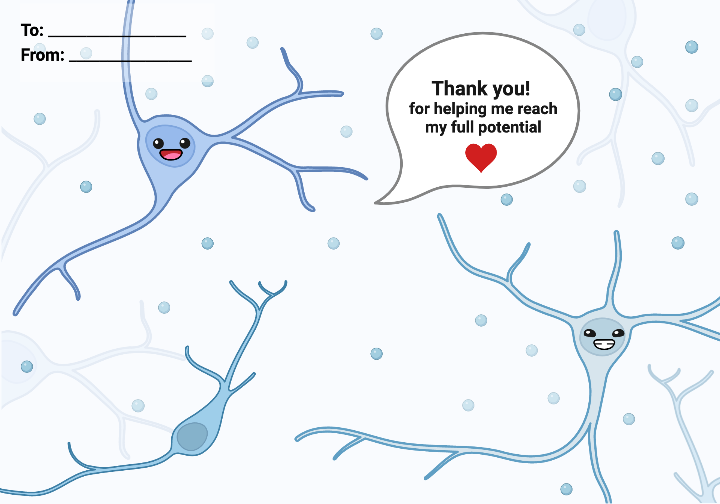 Neuron Biomoji Thank You E-Card | BioRender Science Templates
