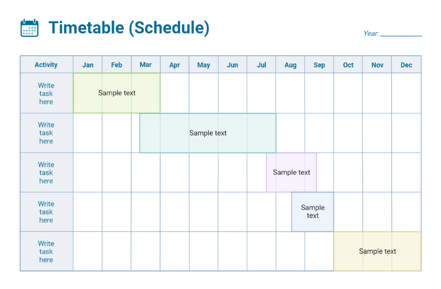 Timetable (Schedule - 1 Year) | BioRender Science Templates