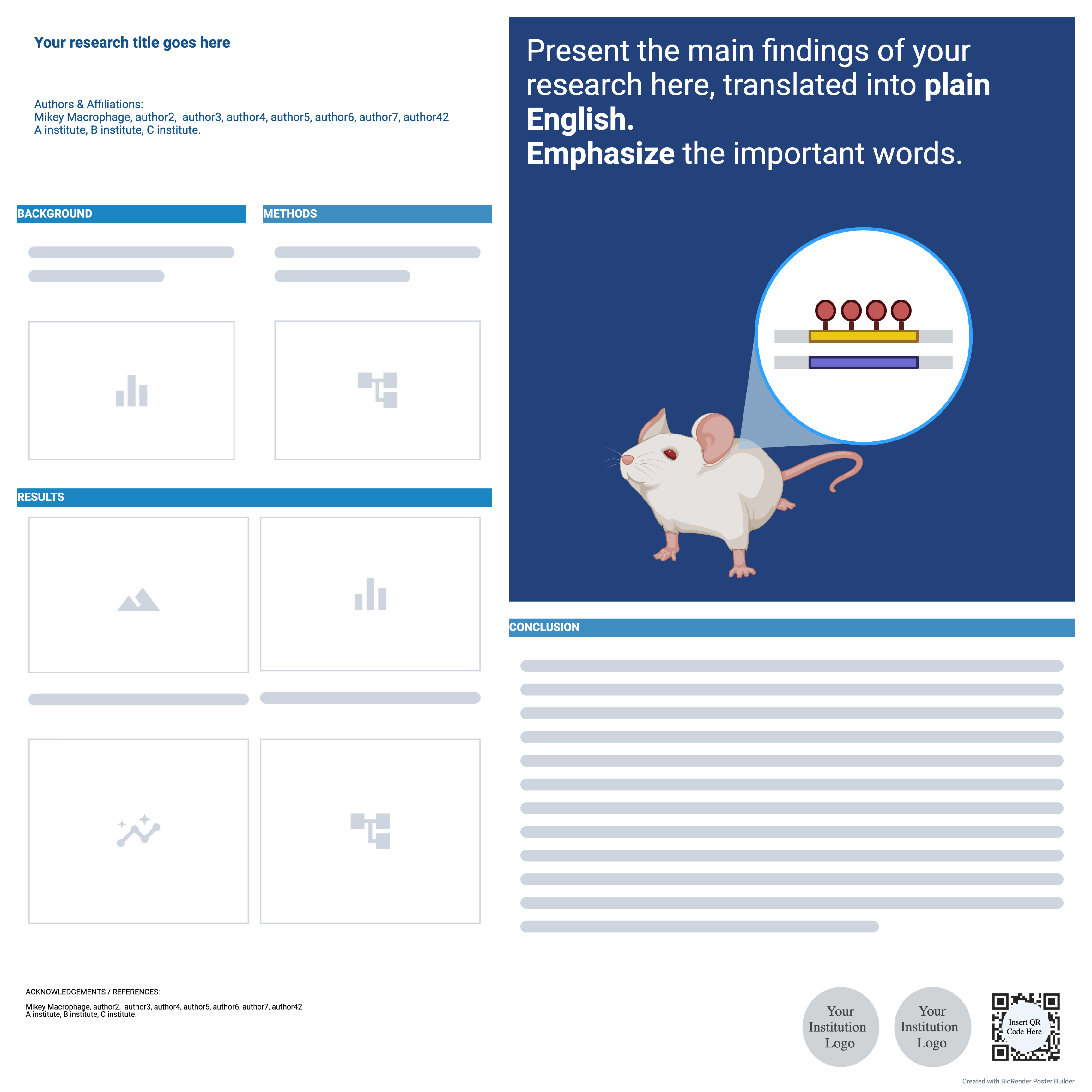 Billboard/Minimal Research Poster - Square 2 | BioRender Science Templates