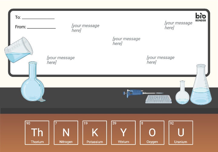 Periodic Table Lab Bench Thank You E-Card | BioRender Science Templates