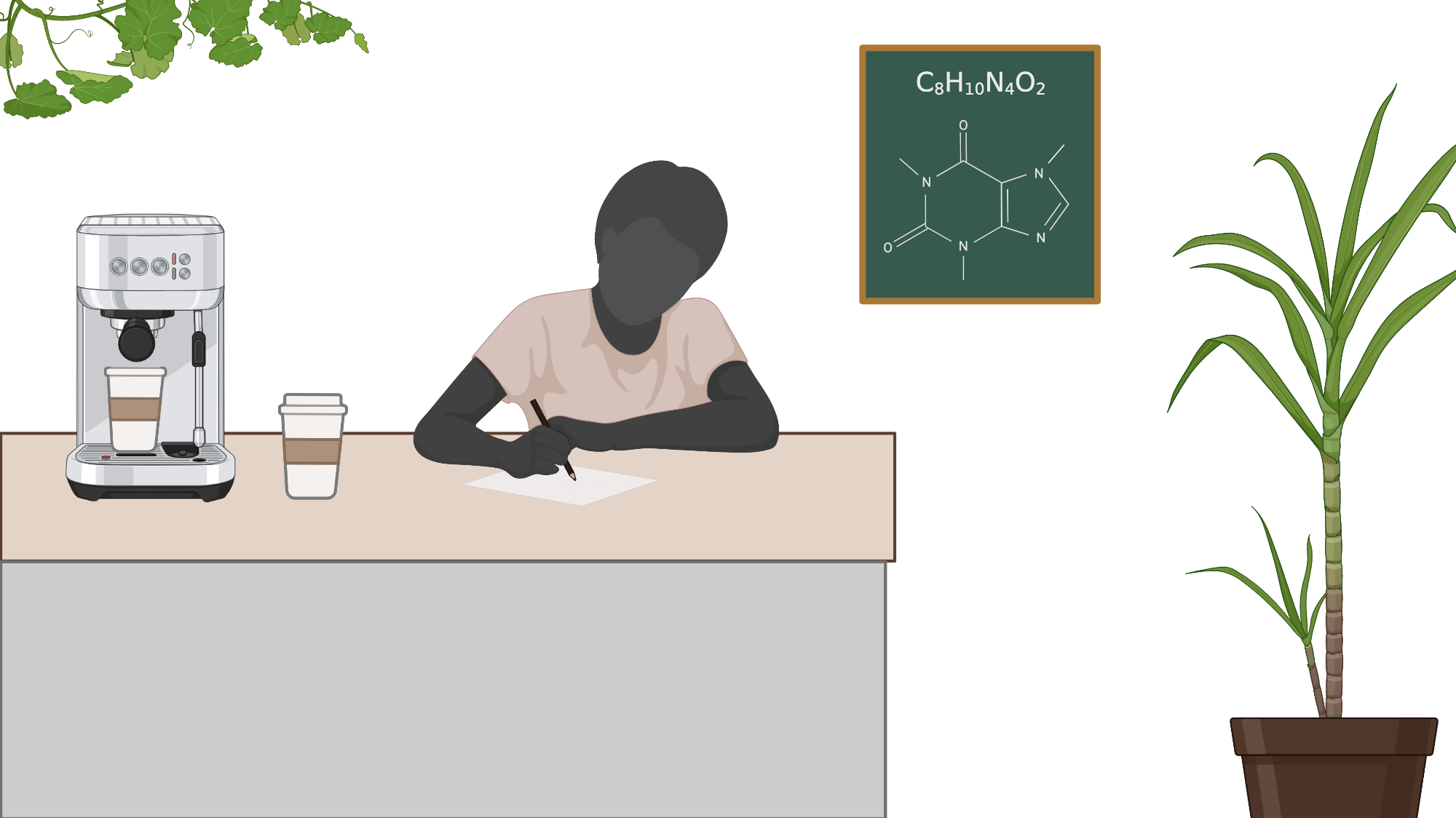 Scientist in Office Writing (Background) | BioRender Science Templates