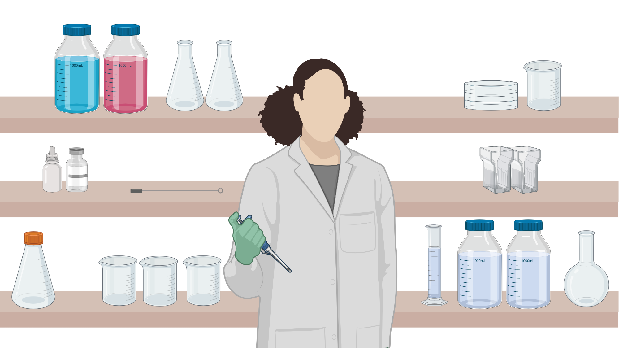 Scientist with Glassware (Background) | BioRender Science Templates