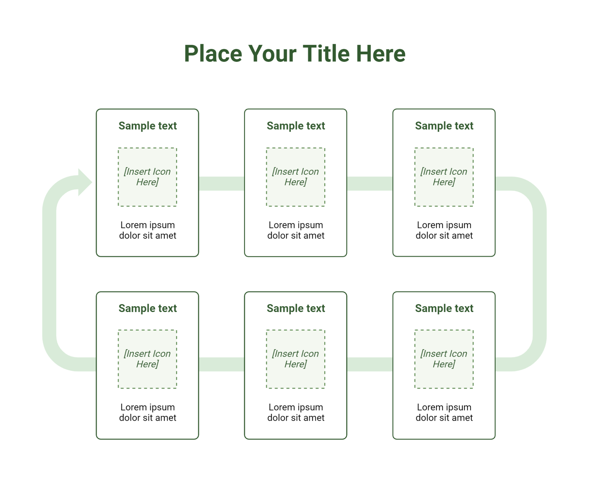 6-step Flow with Boxes (Layout 3x2) | BioRender Science Templates
