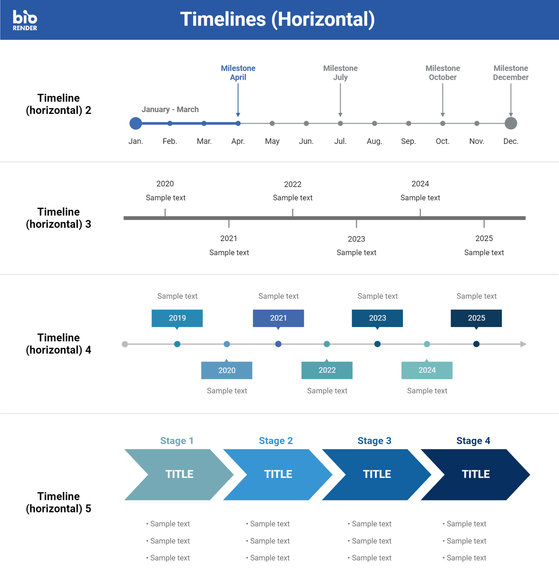 Icon Pack - Timelines (Horizontal) | BioRender Science Templates