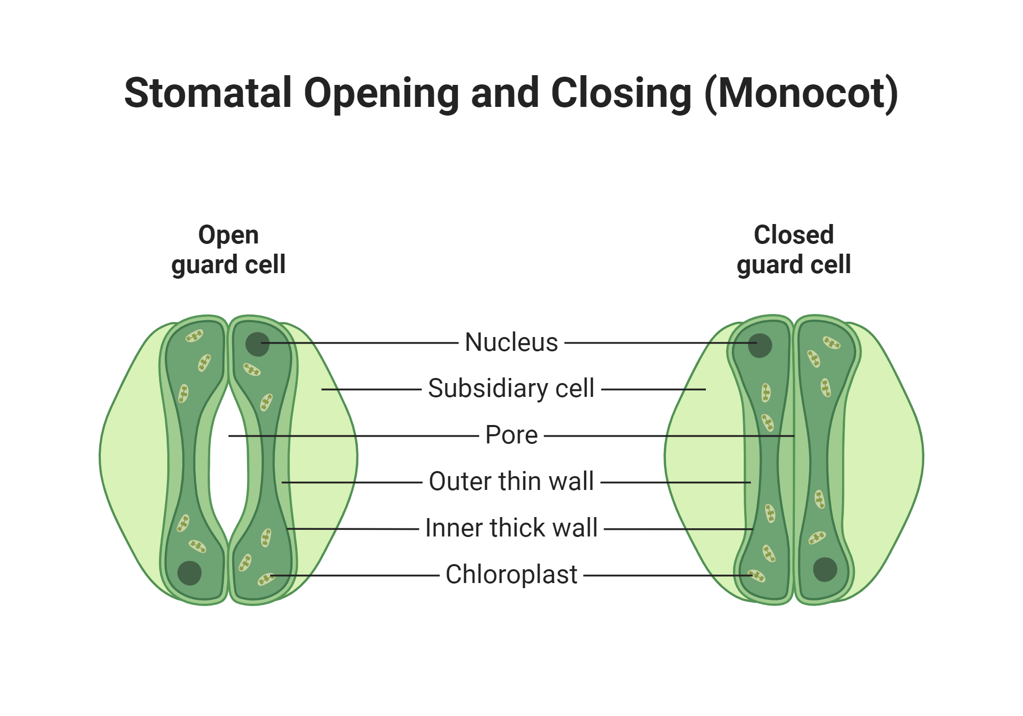 Stomatal Opening and Closing (Monocot) | BioRender Science Templates