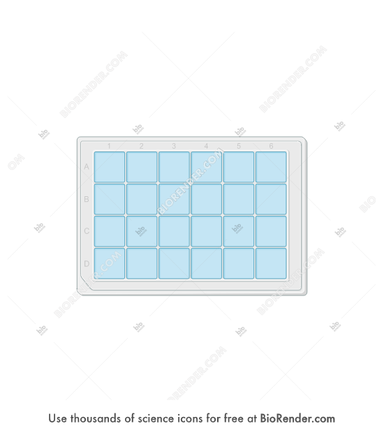 Free Deep well plate (24-well, top view, with liquid) Icons, Symbols ...