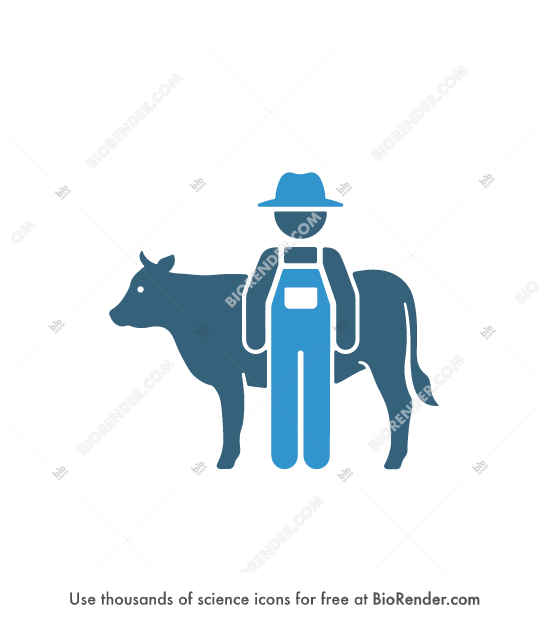 Free Farmer (with cow, symbol) Icons, Symbols & Images | BioRender