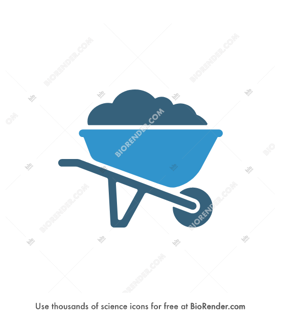 Free Wheelbarrow (with soil, symbol) Icons, Symbols & Images | BioRender