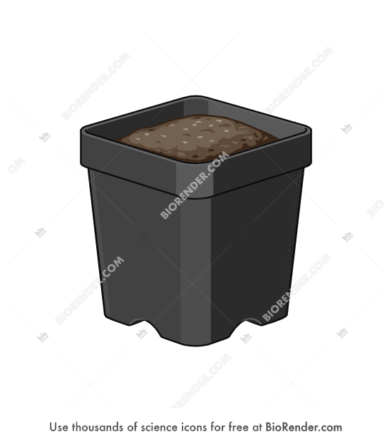 Free Plant pot (square, with soil) Icons, Symbols & Images | BioRender