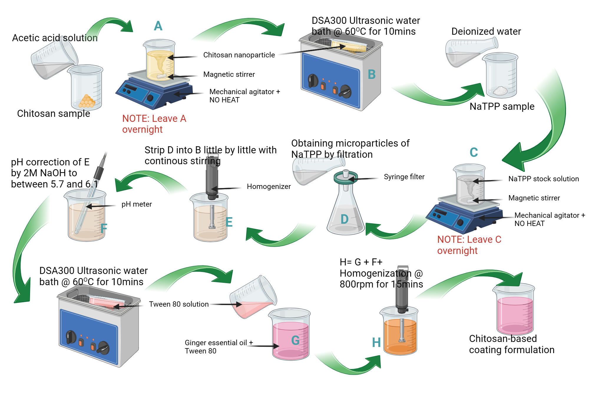 Ionic gelation procedure for Chitosan-based nanocomposite edible fruit coating film | BioRender ...