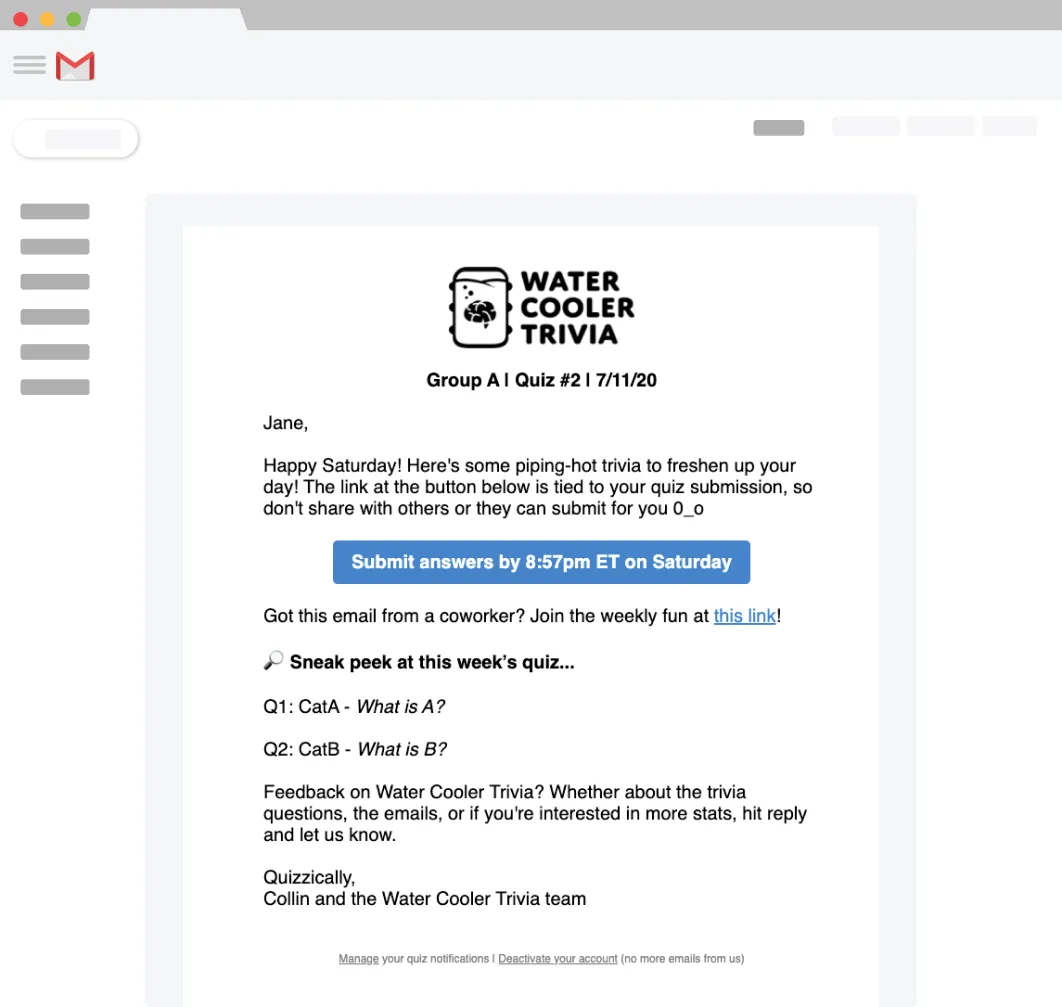 Water Cooler Trivia - How it works