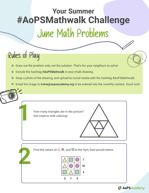 AoPS Summer Mathwalk Challenge