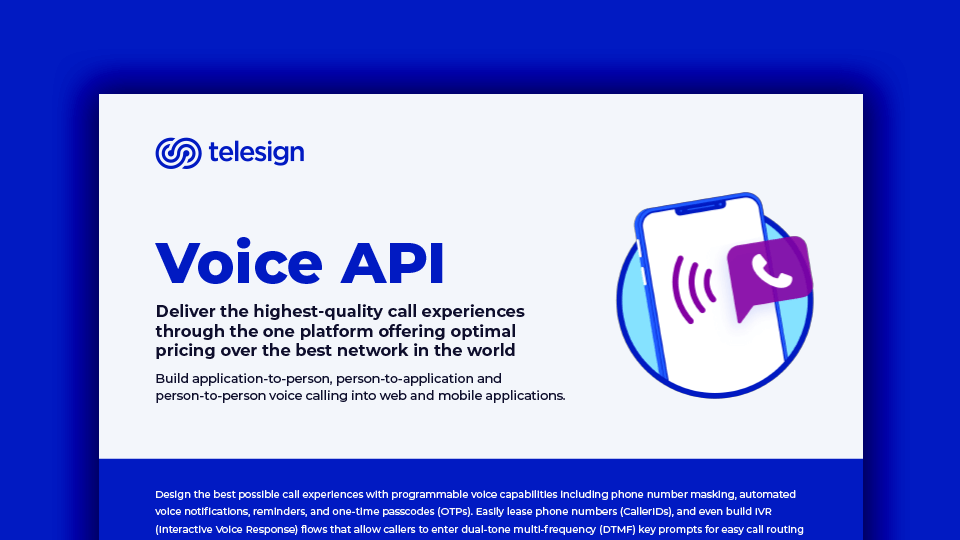 Programmable Voice API for A2P, P2A and P2P