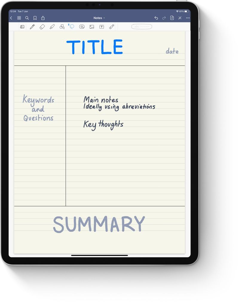 Free Cornell Notes Template | Goodnotes