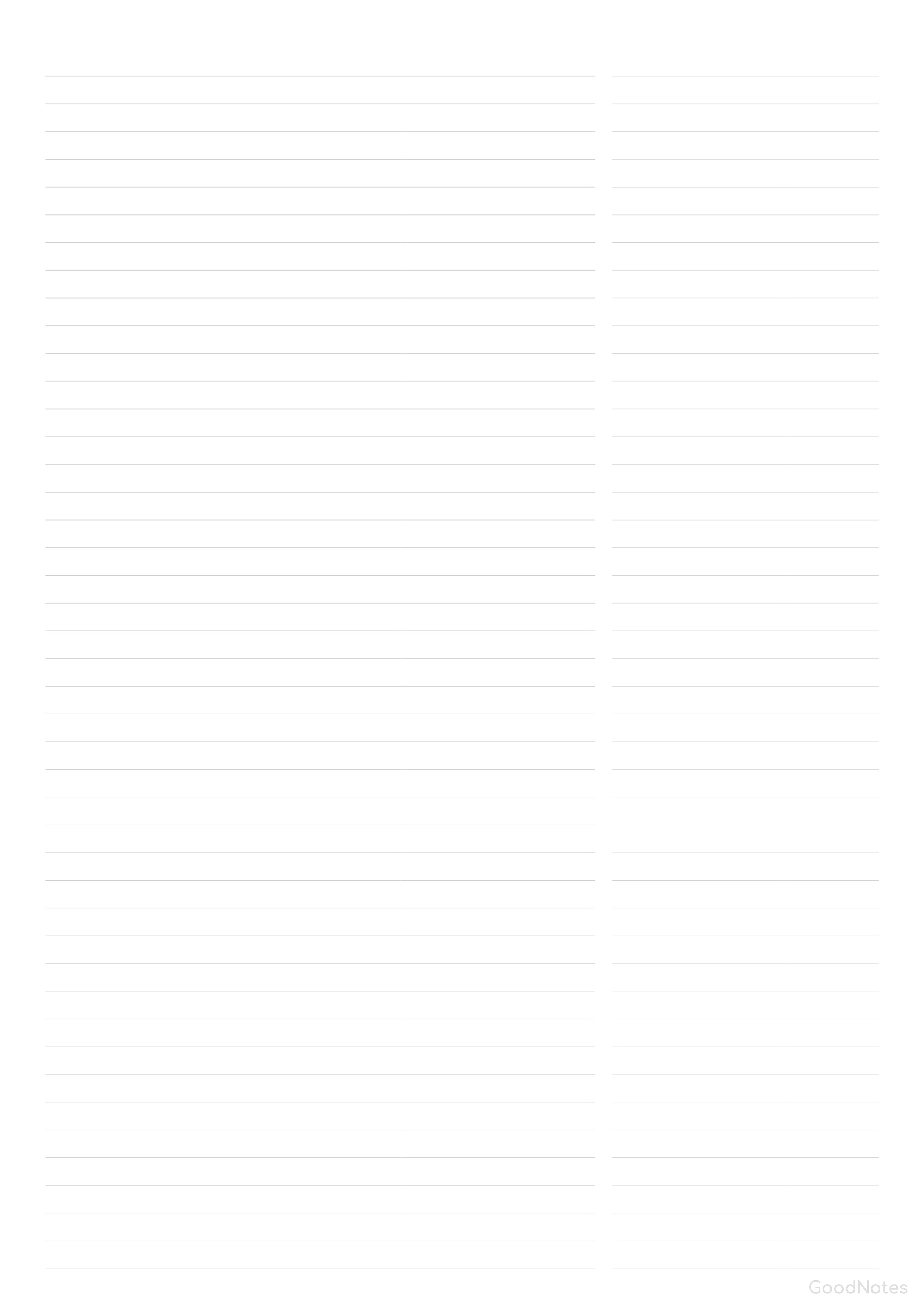 Free Lined Paper Template | Goodnotes