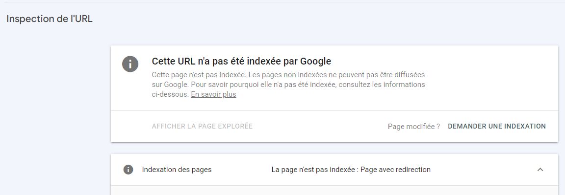 Comprendre et corriger "Page avec redirection" dans la GSC