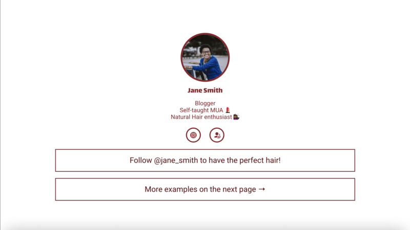 Hair Stylist Bio Link Template