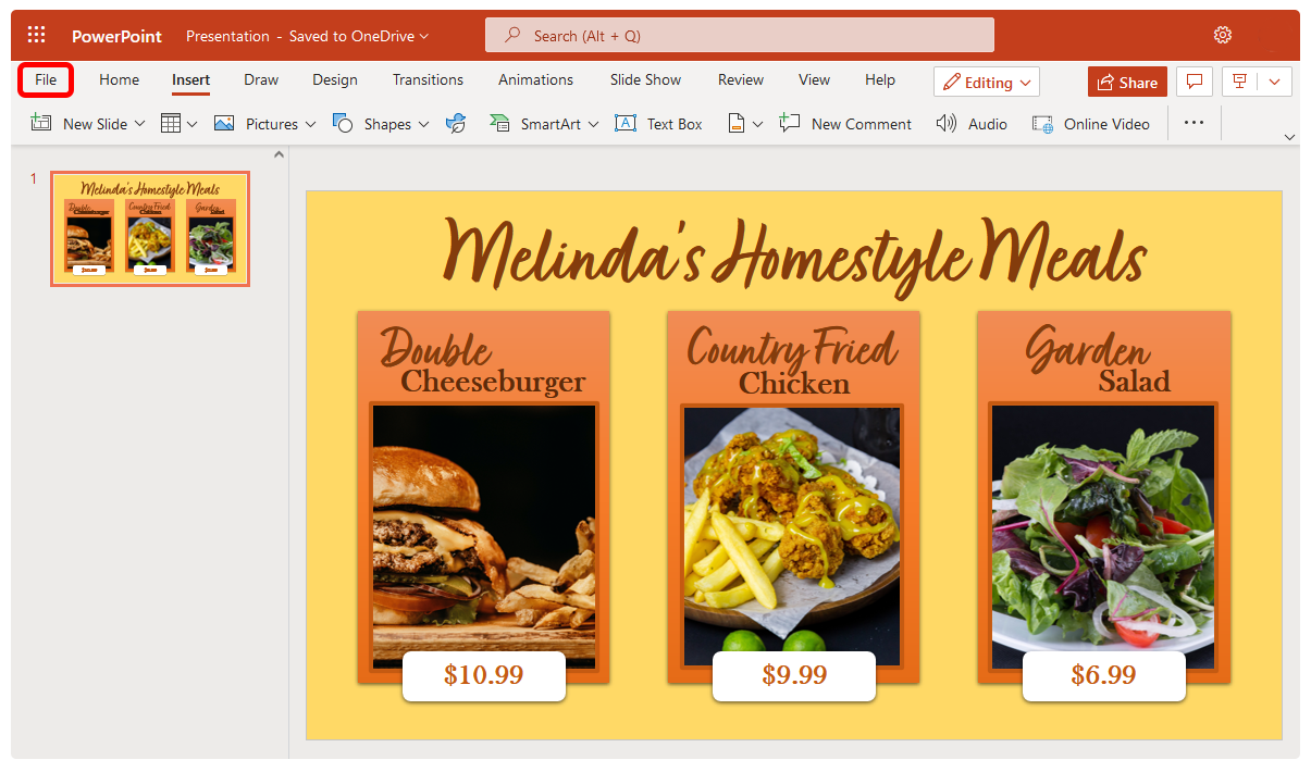 Powerpoint Menu Template