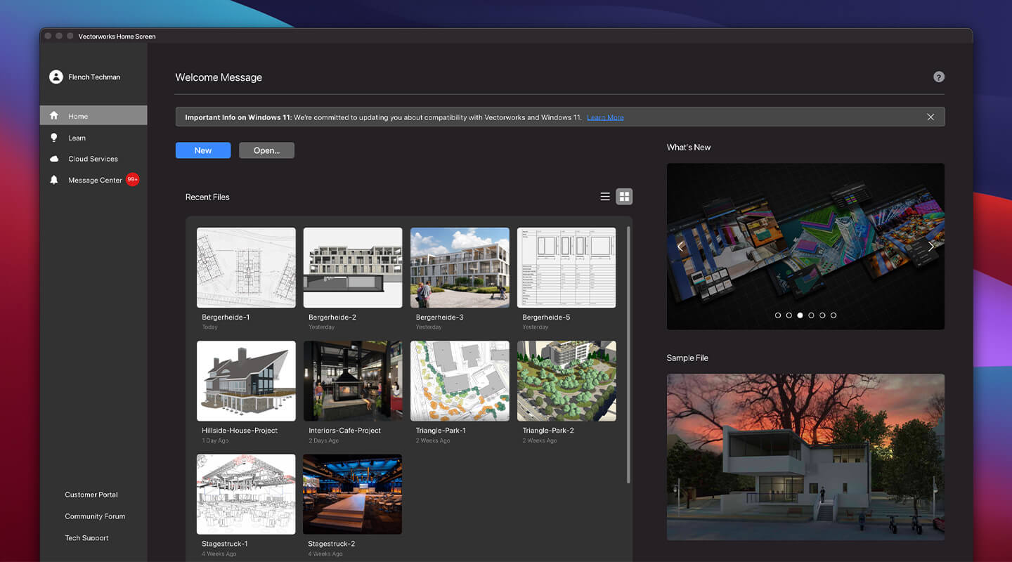 Een vlotte start in Vectorworks met het nieuwe Startscherm | Design Express