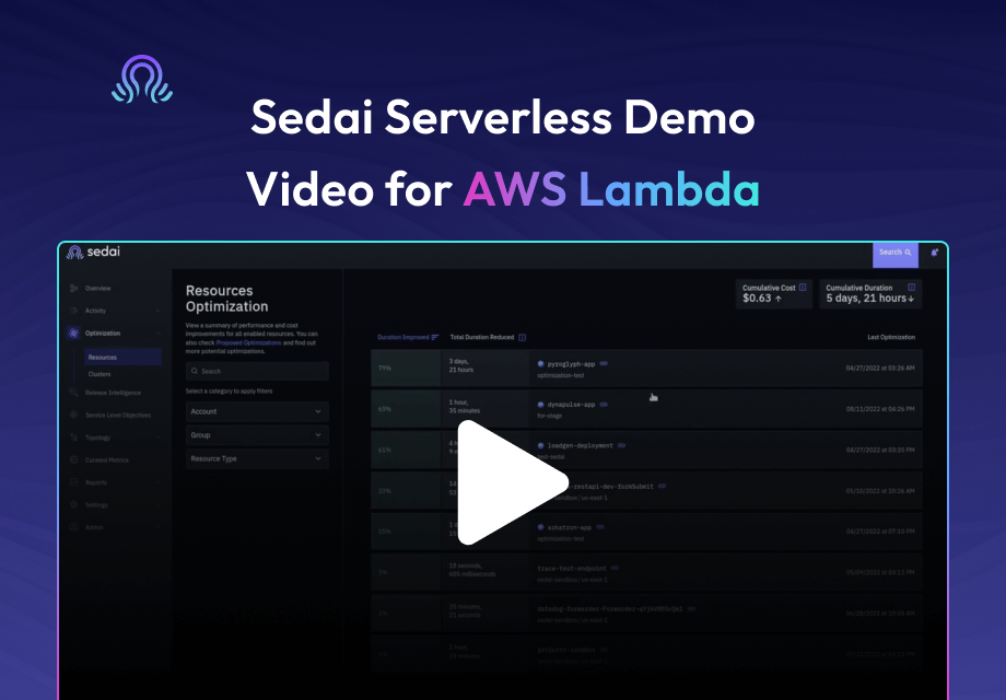 Sedai Serverless Demo Video for AWS Lambda