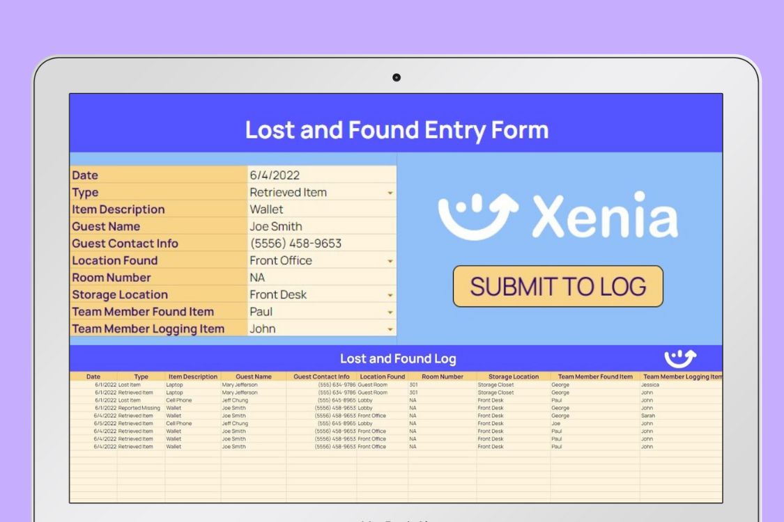 Lost and Found Log | Free Tools by Xenia