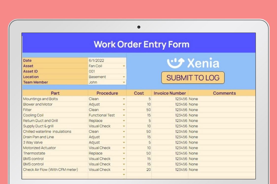 Hotel Maintenance Work Order Log | Free Tools by Xenia