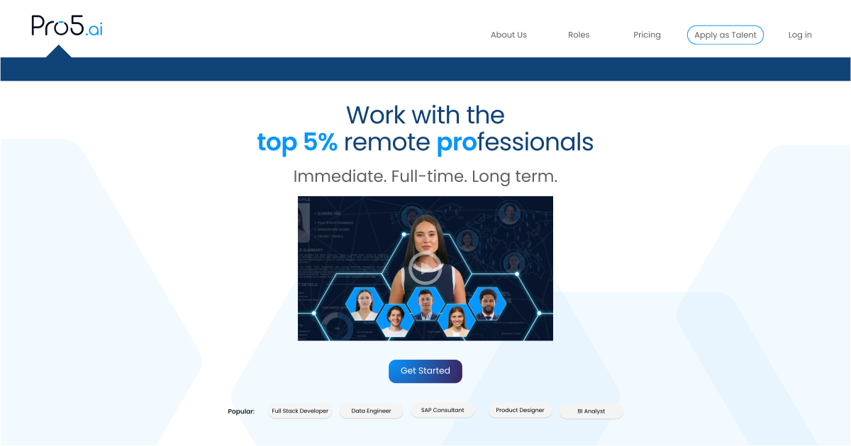 Pro5: Work with the ‍top 5% remote professionals