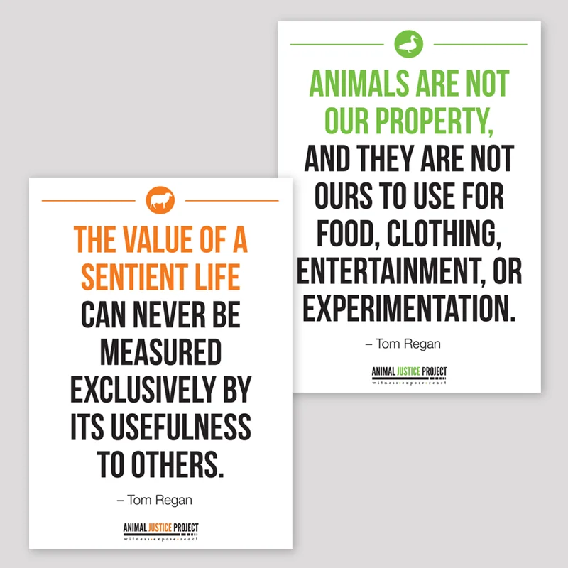 Downloadable A4 Animal Rights Quotes Posters (8 designs)