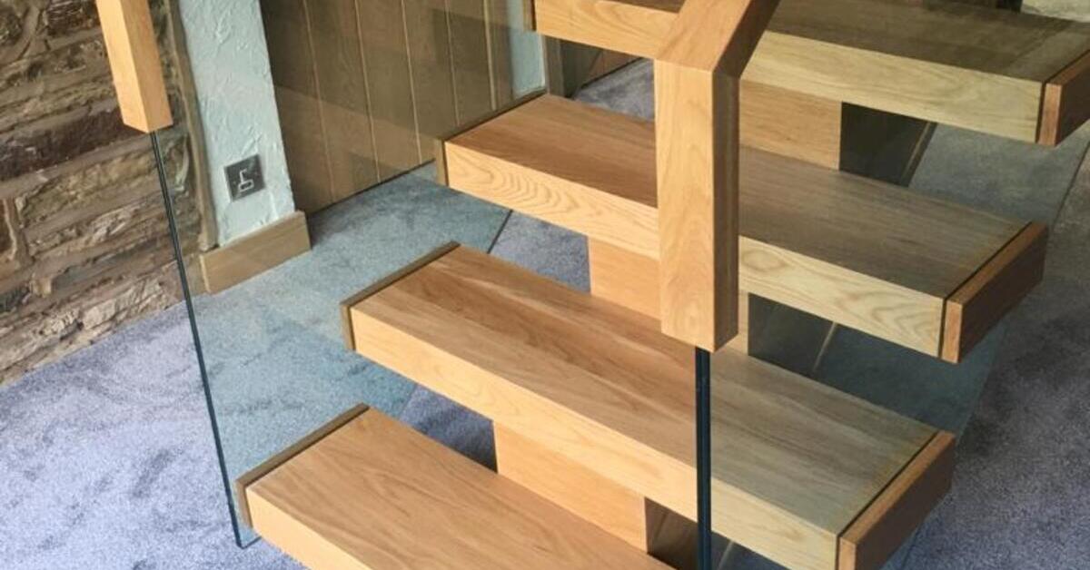 Bespoke Oak Spine Staircase With Frameless Glass Balustrade | The Stair ...