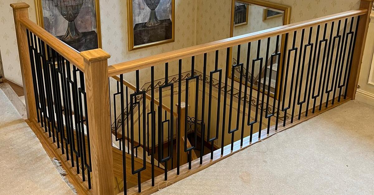 Grand Bespoke Solid Oak Staircase With Double Feature Step | The Stair Shop