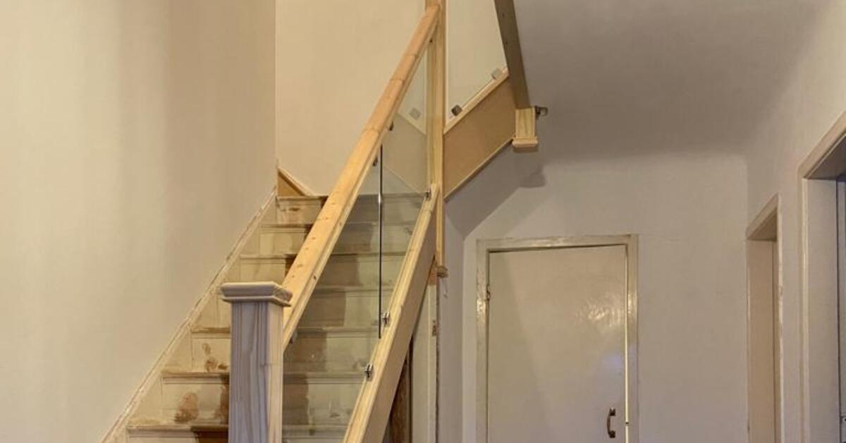 Pine Staircase Renovation With Clamp Fixed Glass Balustrade | The Stair ...