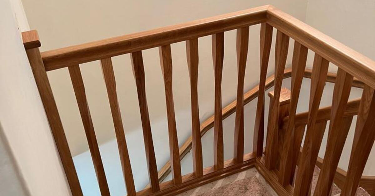 Solid Oak Staircase Renovation Featuring Twisted Spindles | The Stair Shop