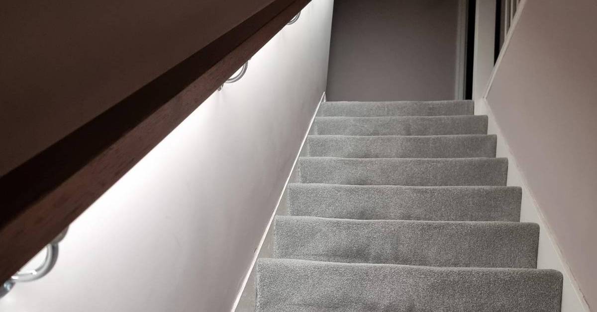 Solid Oak Handrail Installation Featuring LED Lighting | The Stair Shop