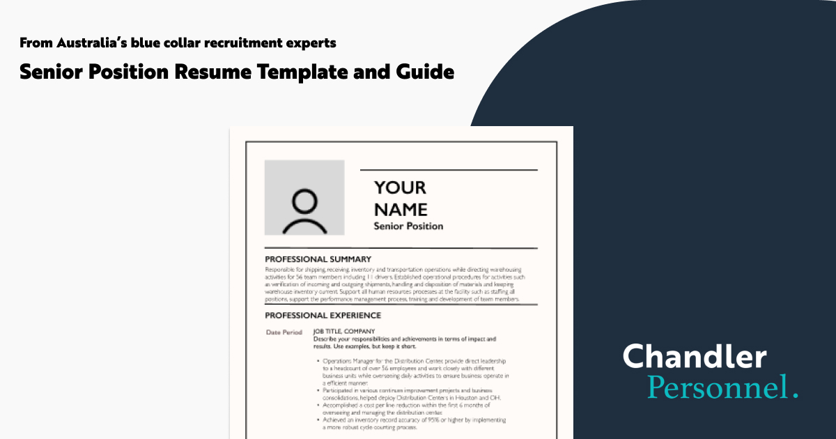 Senior Position Resume Template and Guide