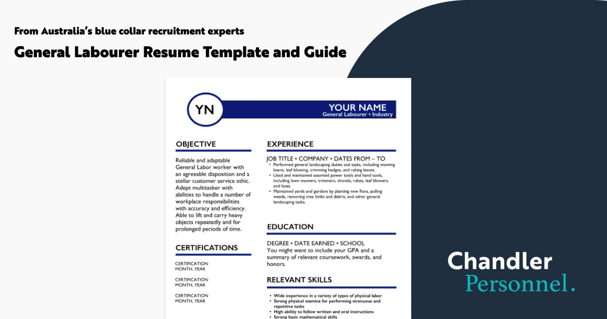 General Labourer Resume Template And Guide General Labourer Resume Template And Guide