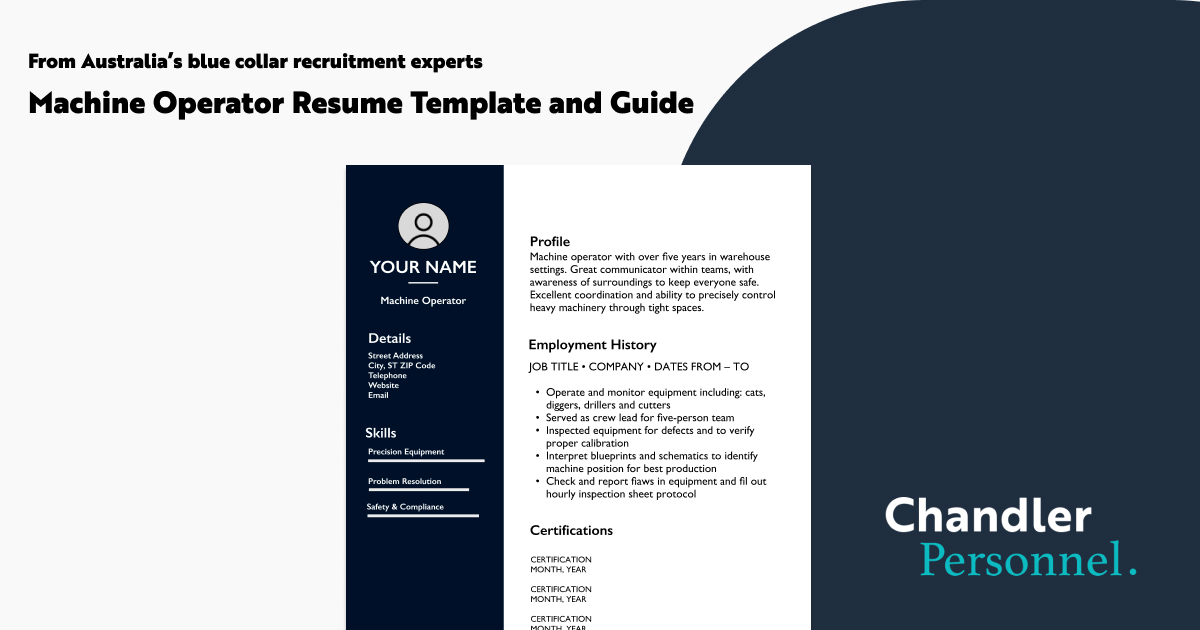 Machine Operator Resume Template and Guide