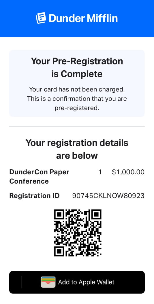 Pre-Registration with Card on File | RegFox
